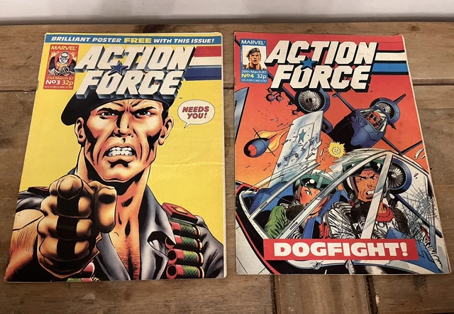 VINTAGE - ACTION FORCE COMIC X 2 Issue No 3 + 4 March 1987 Marvel GI ...