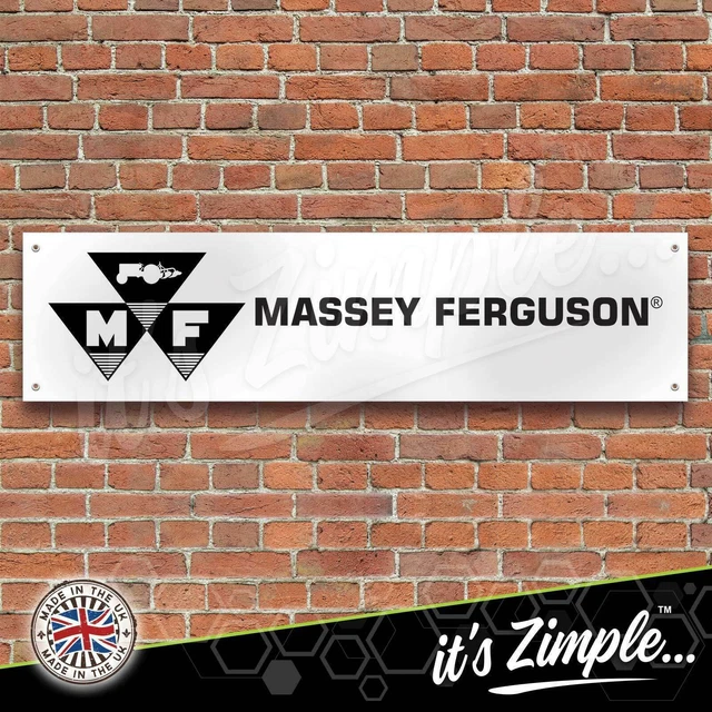 MASSEY FERGUSON BLACK Agricultural Banner Garage Workshop PVC Trackside ...