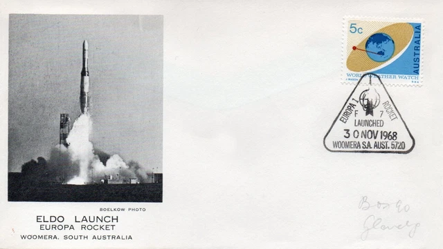 EUROPA ELDO F7 rocket launch from WOOMERA Australia Space cover Nov 30 ...