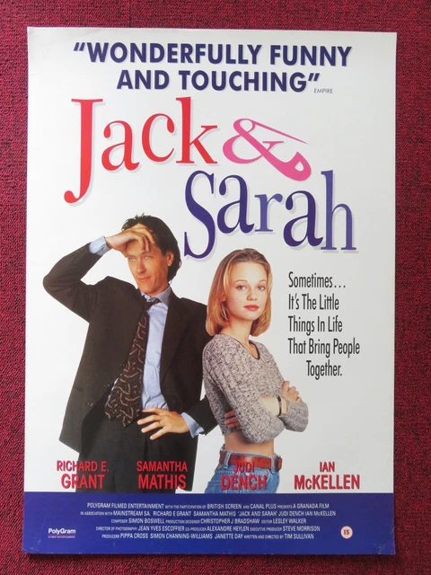 JACK & SARAH Vhs Video Poster Richard E. Grant Samantha Mathis 1995 £14 ...