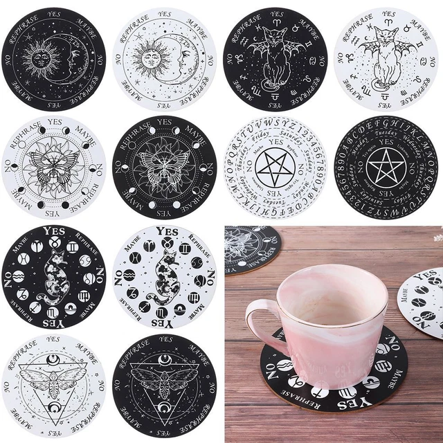 PENDULUM WOODEN PENDULUM Board Cat Pattern Black White Color Slice Wood ...