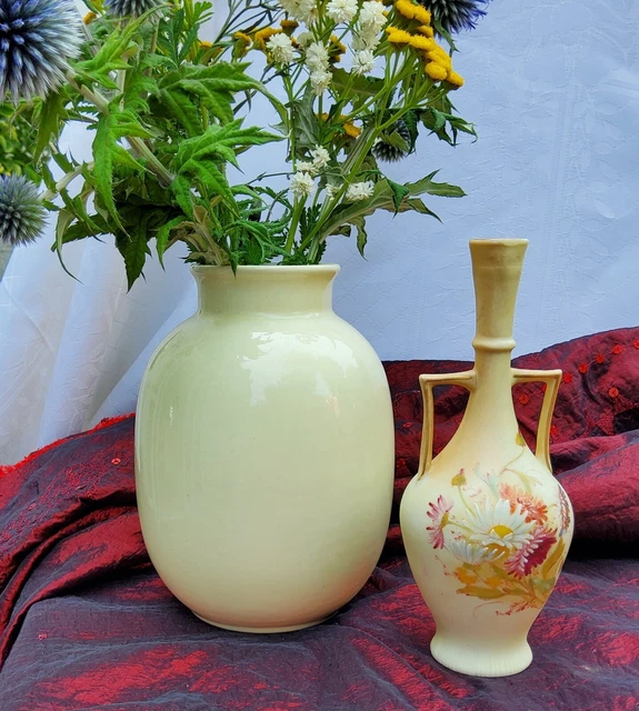 ANTIQUE CROWN DEVON Fieldings SF & Co Royal Lorne vase 17.5cm blushware ...