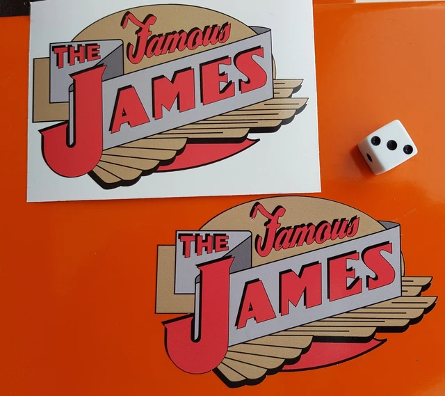 THE FAMOUS JAMES Motorcycle Stickers x 2 Vintage Decals £3.49 - PicClick UK