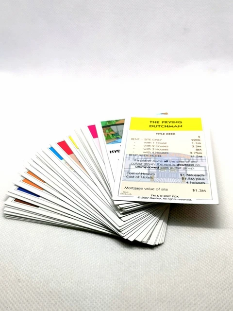 GENUINE MONOPOLY SIMPSONS Edition Title Deed Property Cards - Spare ...