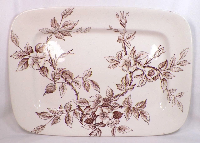 SYLVAN BROWN TRANSFERWARE Platter TG & FB Booths England Antique A ...