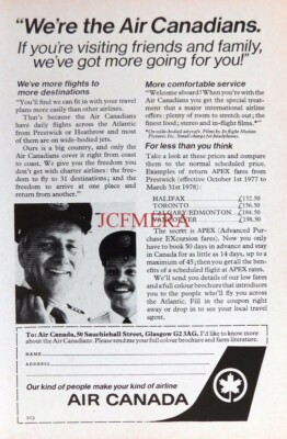 VINTAGE 'AIR CANADA' Air Line Advert : Original 1977 PRINT AD £2.97 ...