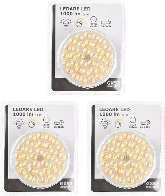 IKEA LEDARE LED Bulb GX53 1000lm Dimmable Warm Beam Angle 2700K ...
