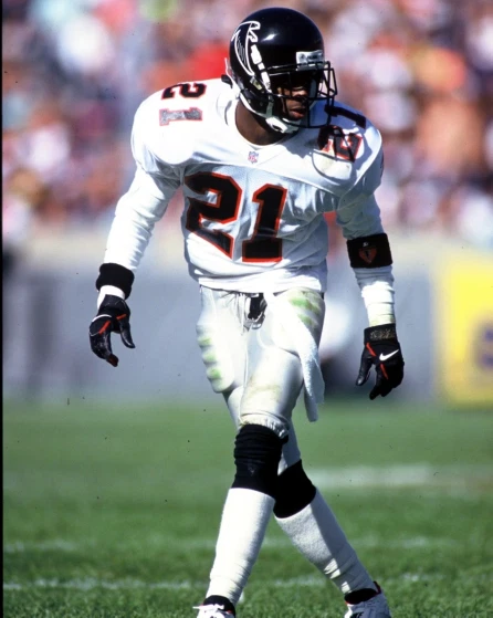 1992 DEION SANDERS Atlanta Falcons FOOTBALL ACTION photo brillante 8x10 ...