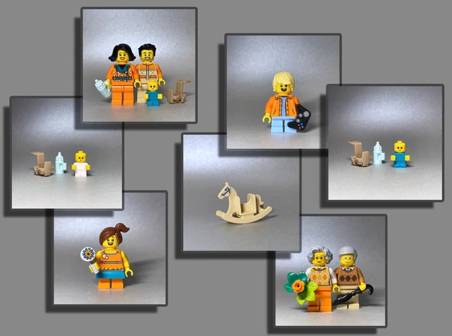 LEGO® FIGUREN FAMILIE Eltern Großeltern Kinder Junge Mädchen Baby (FA2 ...