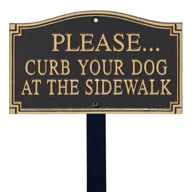 PLEASE CURB YOUR Dog at The Sidewalk Sign for Yard, Curb Your Dog ...
