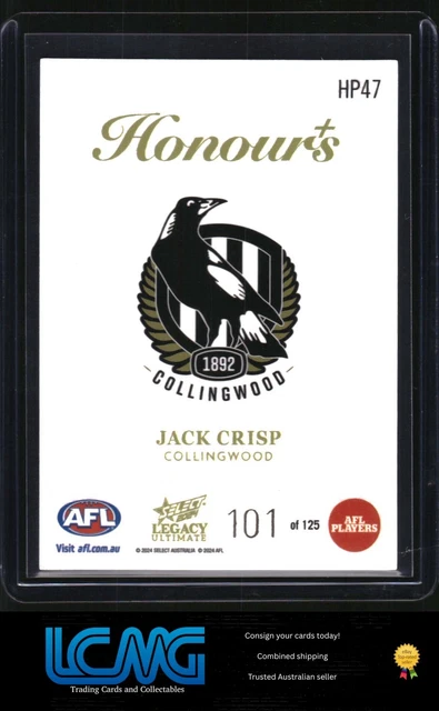 2024 SELECT LEGACY Ultimate Honours Plus Jack Crisp #101/125 $0.99 ...