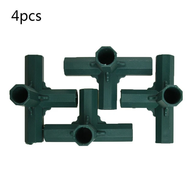 4XPLASTIC STRUCTURE CONNECTORS Metal Pole Joiners Joints Greenhouse ...
