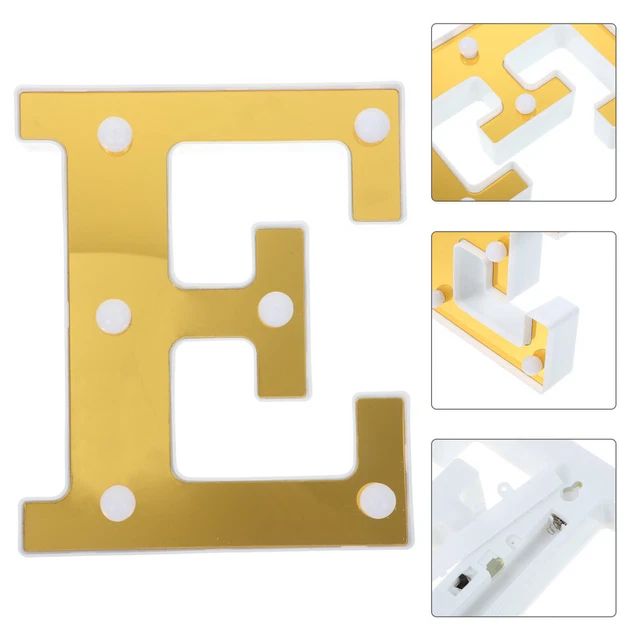 GOLD DECOR LIGHT up Letters for Party English Alphabet Lights Sign £7. ...