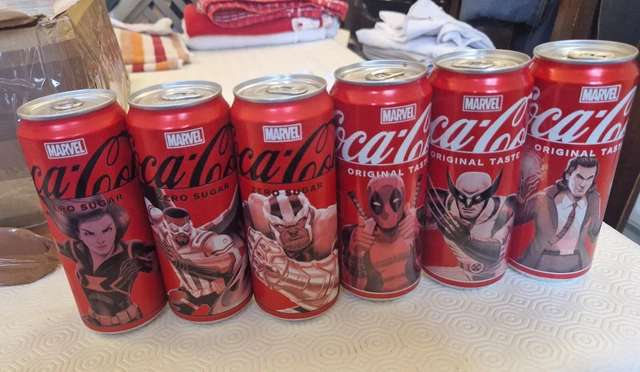 EMPTY COCA COLA/COKE Zero - Marvel Collection - 6 Can Set Uk/NI - See ...