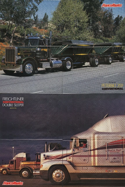 POSTER CAMION FREIGHTLINER CONVENTIONAL DOUBLE SLEEPER / PETERBILT 359 ...