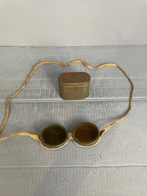 RARE ORIGINAL WW2 German Gebirgsjager Snow Goggles Dak Afrika Korp Sand ...