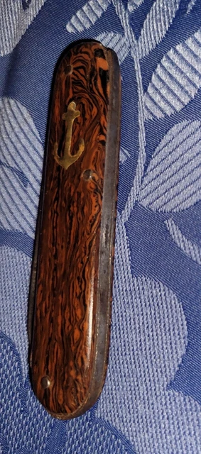 ANCIEN COUTEAU CANIF Pradel Avec Ancre De Marine En Laiton Sur Le ...