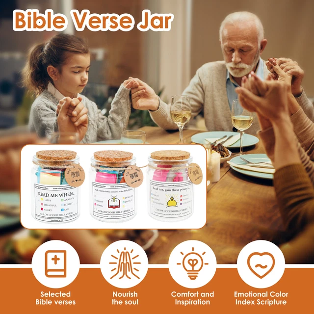PRAYER HOPE JAR Inspired Blessings Jar Waterproof Bible Verses Jar for ...