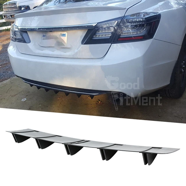 UNIVERSAL REAR BUMPER Lip Diffuser Shark Fin Wing Spoiler Splitter ...