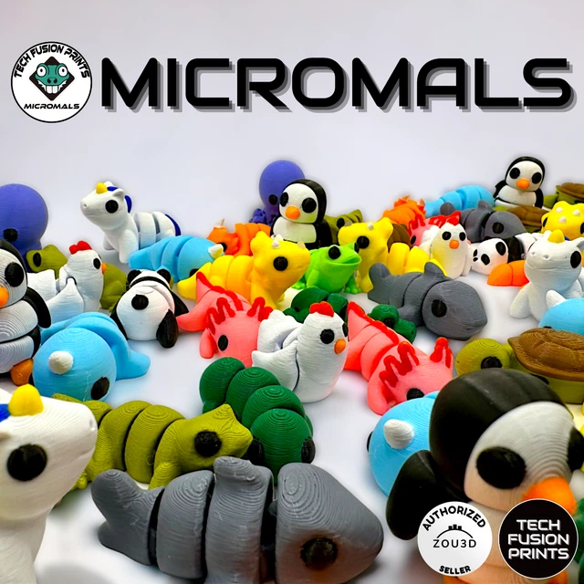 &MICROMALS& FLEXI 3D Printed Micro Animals (Sets of 3 & 6) £5.98 ...