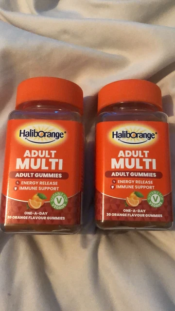 2 X HALIBORANGE Adult Multi Vitamin Supplement. 30 Orange Gummies per ...