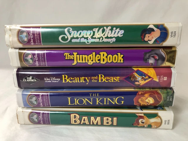 DISNEY CLASSICS VHS Lot (6) – Lion King, Snow White, Cinderella, Bambi ...