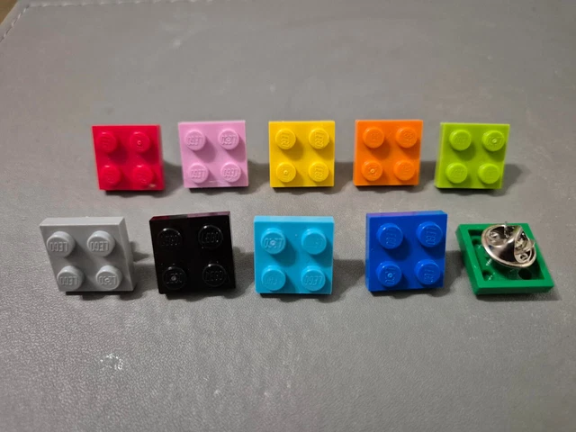 LEGO PIN BADGE 2x2 Plate Genuine Custom Made FREE POSTAGE £4.99 ...