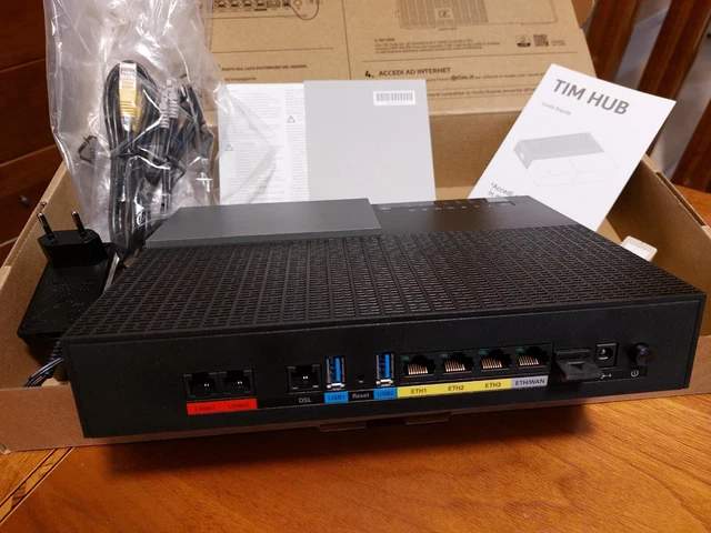 TIM HUB MODEM Router Plus Technicolor Dga4132 Wifi 2.4-5 Adsl E Fibra ...