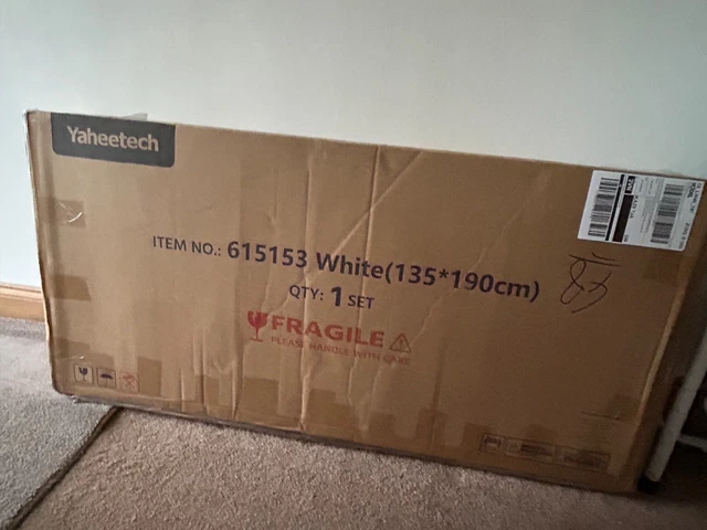 WHITE DOUBLE BED frame wooden new unopened still in box £35.87 ...