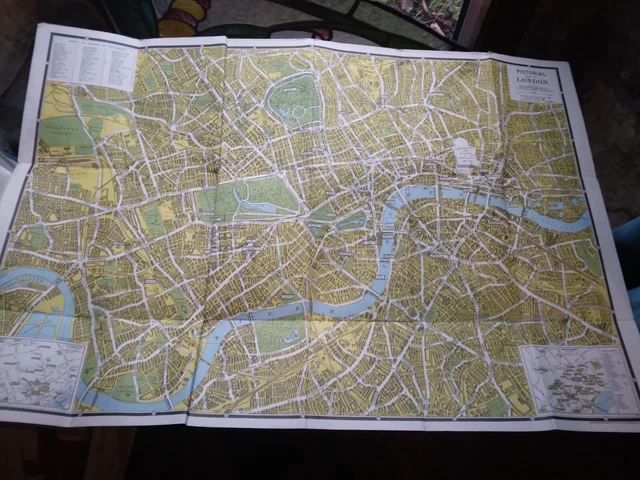 PICTORIAL MAP OF London. 1946 ? War damage Geographers Map Co. G £19.99 ...