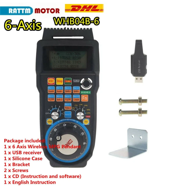 6 AXIS XHC CNC Mach3 Handwheel Wireless USB MPG Electronic Manual ...