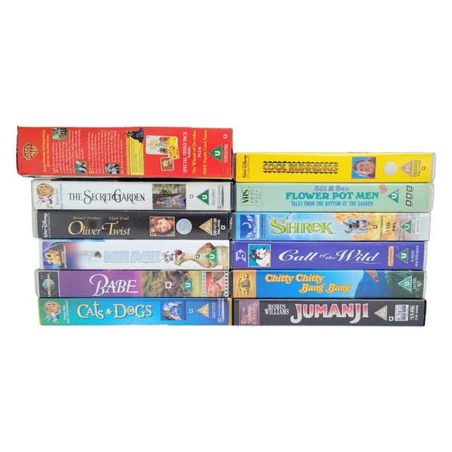 12 X CHILDREN'S Film VHS Video Tape Lot - Shrek, Wizard of Oz, Babe ...