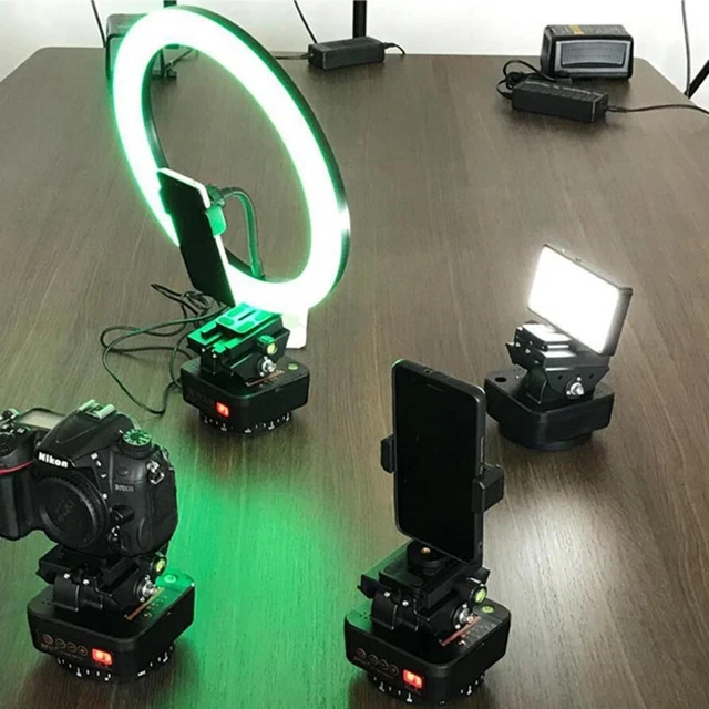 YT-1000 MOTORIZED PAN Tilt Tripod Head with Quick Release Plate + Phone ...
