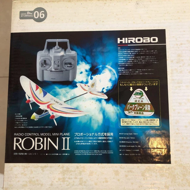 HIROBO ROBIN II Electric Mini Airplane Radio Controlled Airplane W/BOX ...