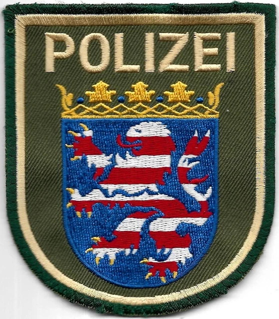 POLIZEI HESSEN PATCH grün 90er Jahre vom BLOUSON Polizeiabzeichen ...