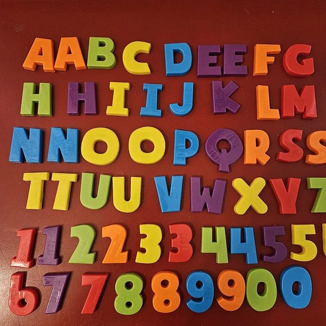 LOT OF 60 Magnetic Alphabet Letters and Numbers Assortment Full Sets ...