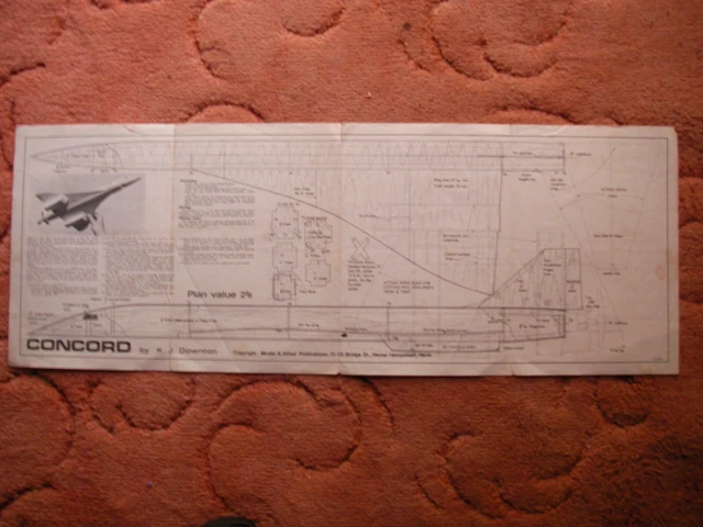 AEROMODELLER PLANS OF the Concord a vintage semi scale model of 12 ...