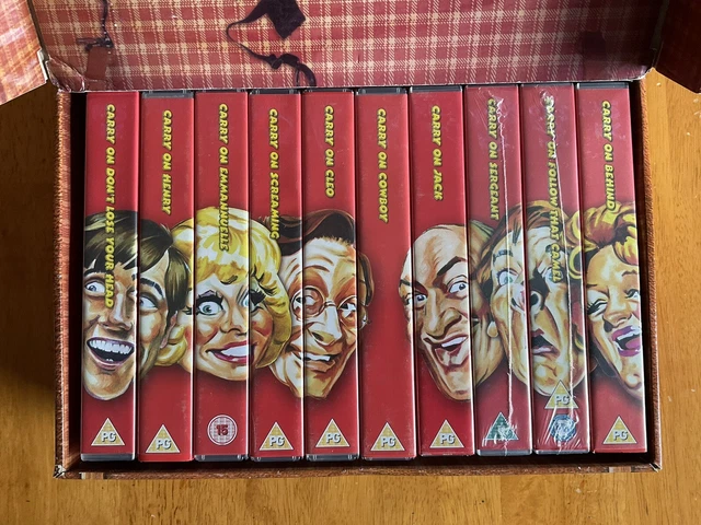 THE CLASSIC CARRY On Film Collection VHS Box Set in Suitcase Box - 10 ...