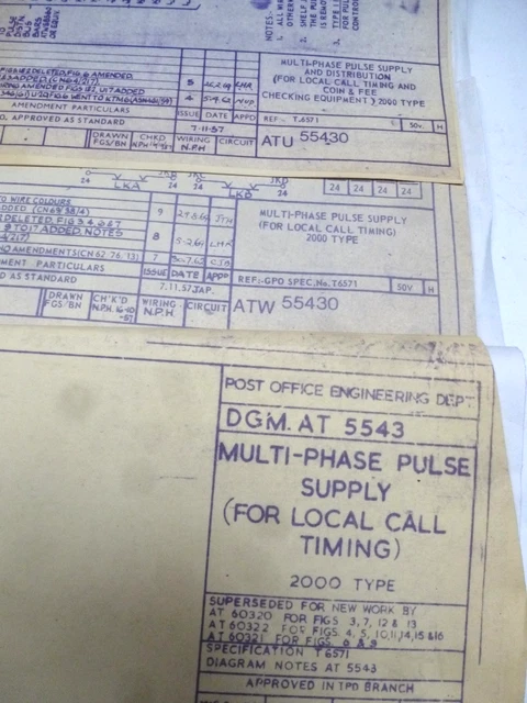 GPO STROWGER Diagram Multi-Phase Pulse Supply Atw+At +Atu 5543 £6.51 ...