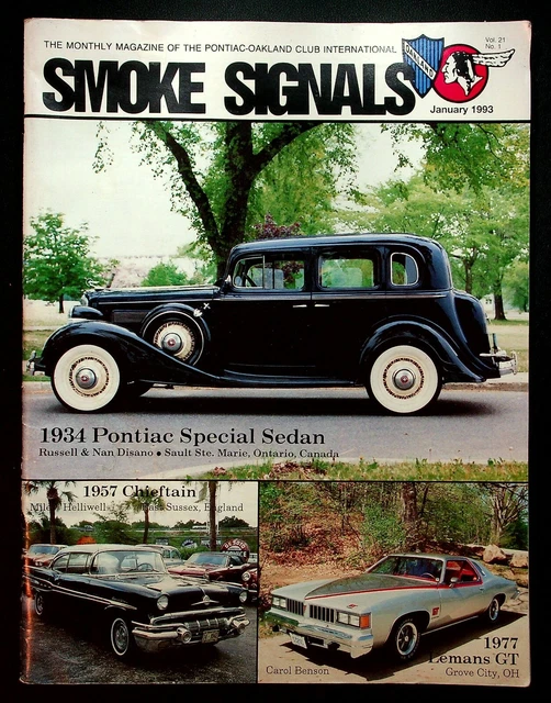 VINTAGE SMOKE SIGNALS Magazine January 1993 1934 Pontiac Special Sedan ...