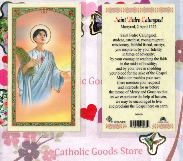 SAN PEDRO CALUNGSOD with Prayer to St Pedro - Laminated Holy Card $2.21 ...