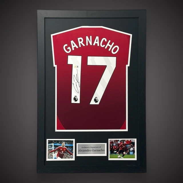 ALEJANDRO GARNACHO HAND Signed Manchester United Framed Shirt With COA ...