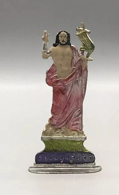 ANTIKE ZINN JESUS Figur Hausaltar Altar Puppenstube Zubehör Alt Antik ...