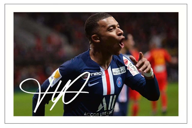 KYLIAN MBAPPE SIGNED Autograph PHOTO Fan Gift Signature Print PARIS ST ...