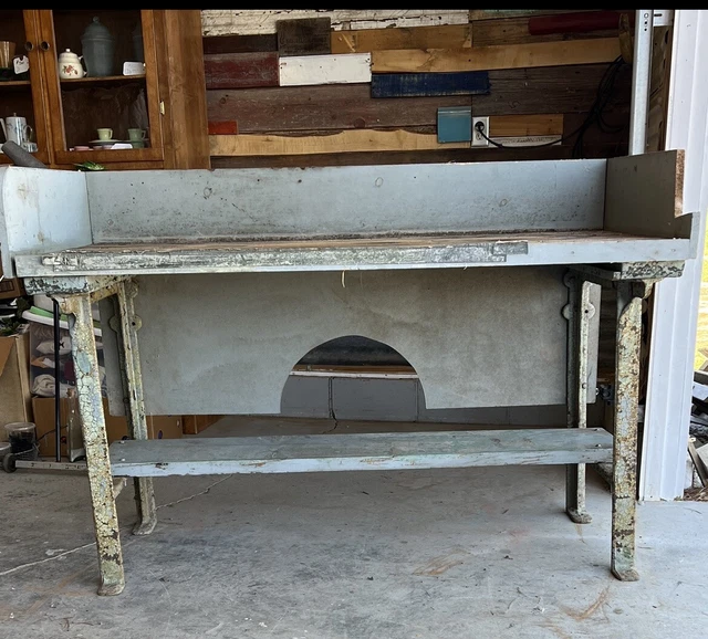 CAST LEGS WORKBENCH, Holley Carb Co., Detroit Industrial Kitchen Island ...