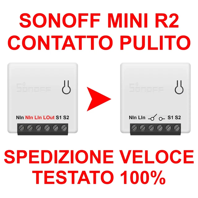SONOFF MINI R2 Con Contatto Pulito - Spedizione Veloce Con Corriere EUR ...