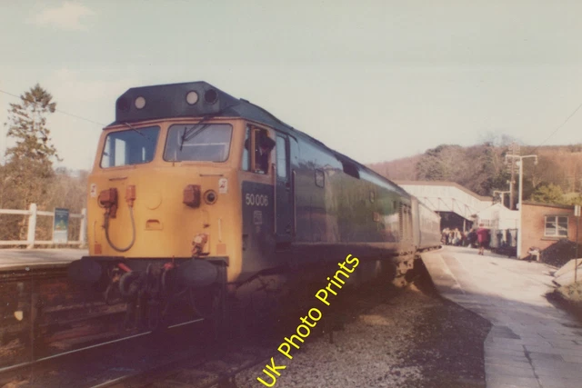 RAILWAY PHOTO 6X4 BR Blue - Class 50 50006 departing unknown location ...