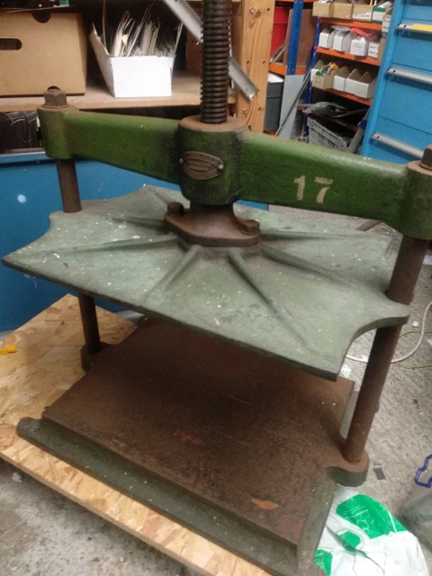 LARGE CAST IRON Nipping Laying press bookbinding 1900's W.Crosland A3 £ ...