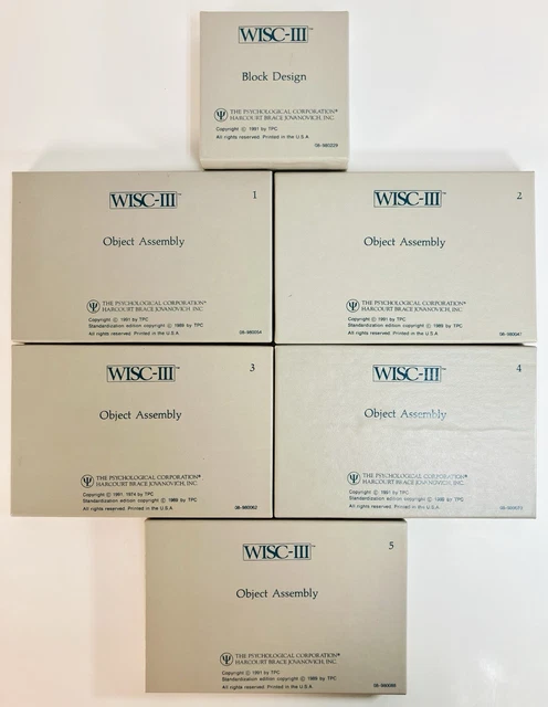 WISC-III WECHSLER INTELLIGENCE Scale for Children IQ Test Kit~Object ...