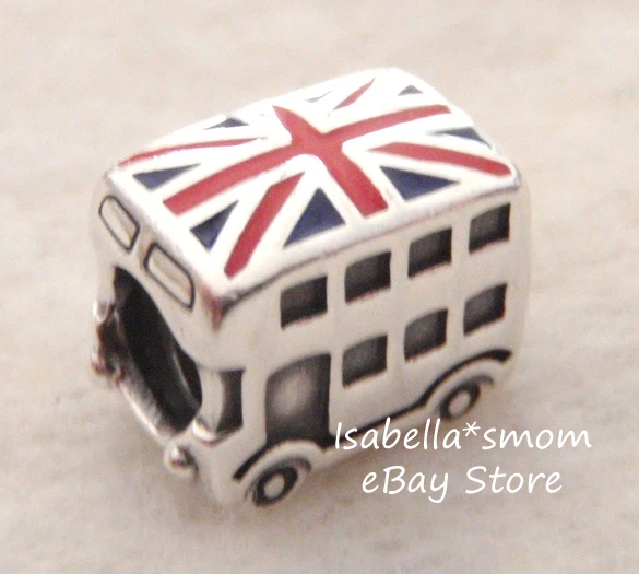 NEU 100% AUTHENTISCH 925 Silber Pandora London Bus Emaille Flagge Charm ...